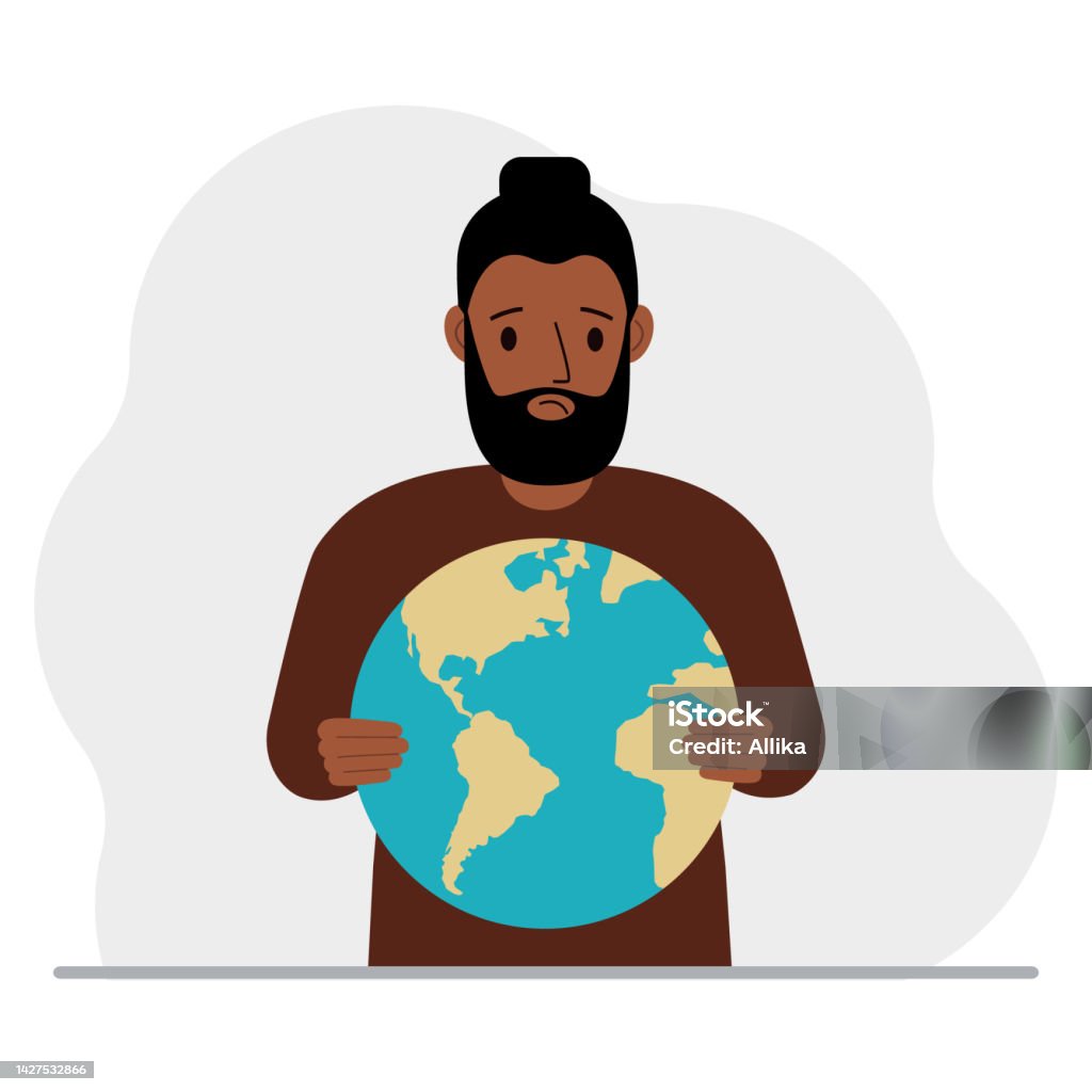 A Man Deposits The Planet Earth In His Hand Earth Day Holiday Concept ... A Man Deposits The Planet Earth In His Hand Earth Day Holiday Concept ...