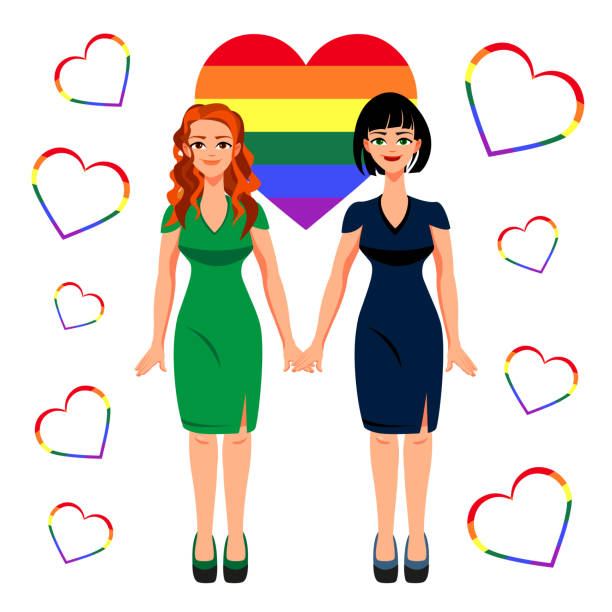 70 Two Gay Women Holding Hands Stock Illustrations Royalty Free