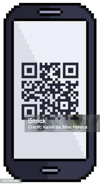 Ponsel Seni Piksel Dengan Kode Qr Pada Ikon Vektor Layar Untuk Game ... Ponsel Seni Piksel Dengan Kode Qr Pada Ikon Vektor Layar Untuk Game ...