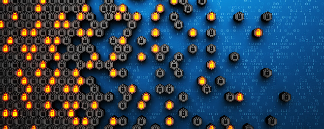 Encryption Your Data Binary Code And Digital Lock Hacker Attack And Data Breach Big Data With