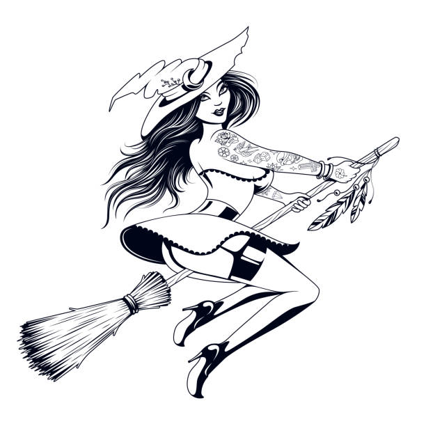 180 Witch Pinup Stock Illustrations Royalty Free Vector Graphics