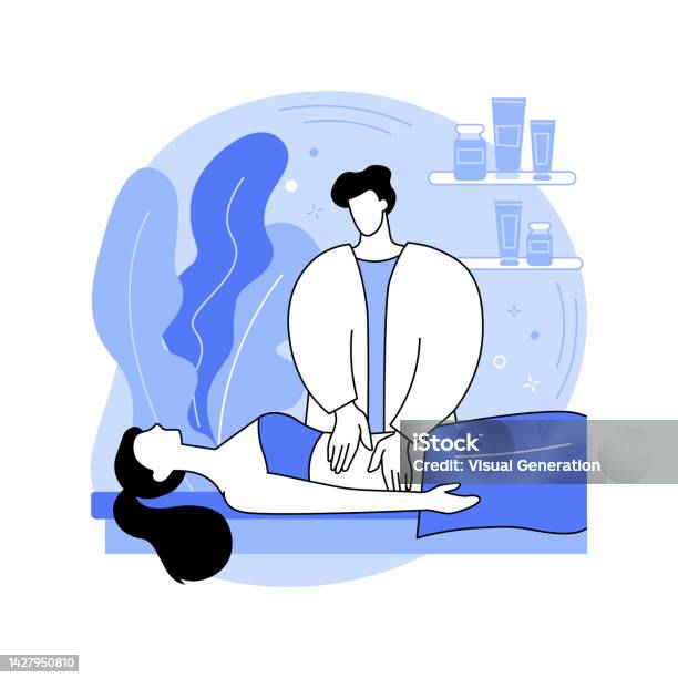 Massage Postnatal Isolé Dessin Animé Illustrations Vectorielles