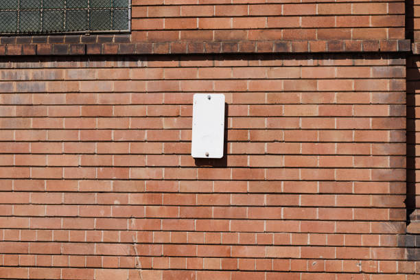 Free picture: Rectangular electric box on brick wall with a thunderbolt ...