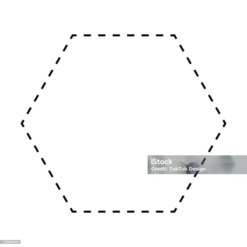 Vetores De Símbolo Hexágono Traçou Ícone Vetor De Forma Tracejada Para