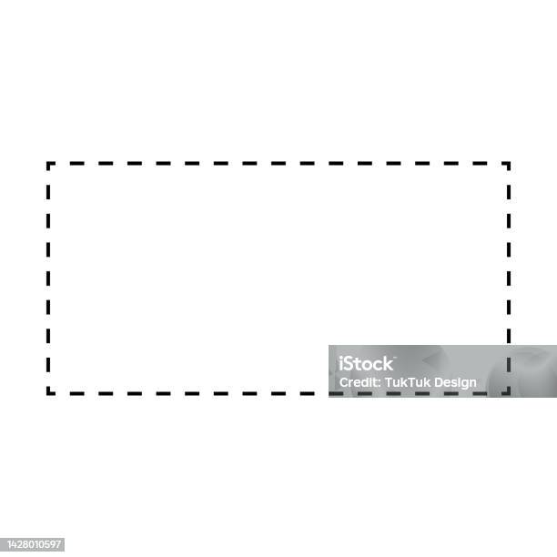 Forme Rectangulaire Symbole Vectoriel Dicône En Pointillés Pour Un