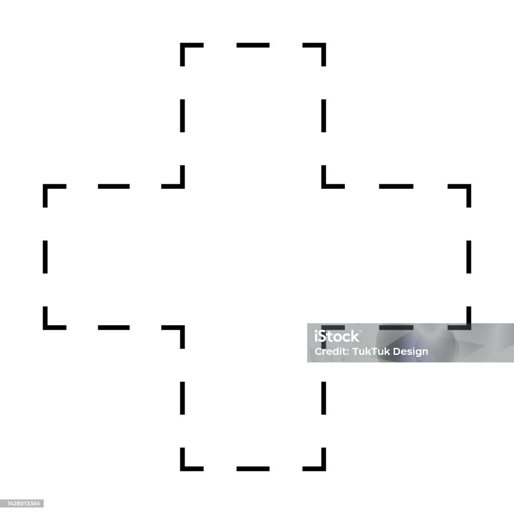 Cross Shape Dashed Symbol Vector Icon For Creative Graphic Design Ui Element Stock Illustration