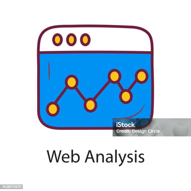 Analyse Web Illustration De Conception Dicône De Contour Remplie
