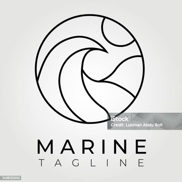 Symbole De Locéan Symbole De La Grande Vague Illustration Vectorielle