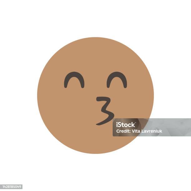 Embrasser Des Yeux Souriants Illustration Vectorielle Emoji Émoticône