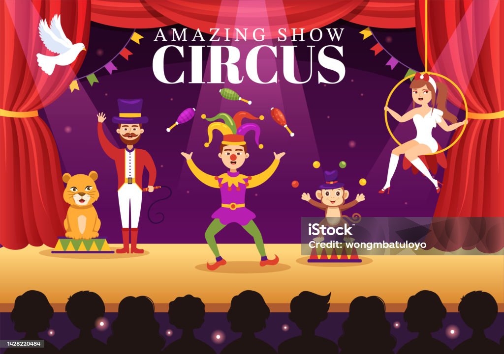 Ilustración De Plantilla De Circo Dibujada A Mano Ilustración Plana De