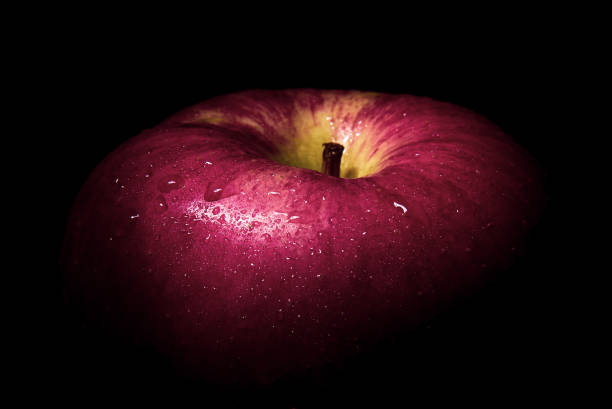 Free picture: Illustration of dark red apple with green lights laser ...