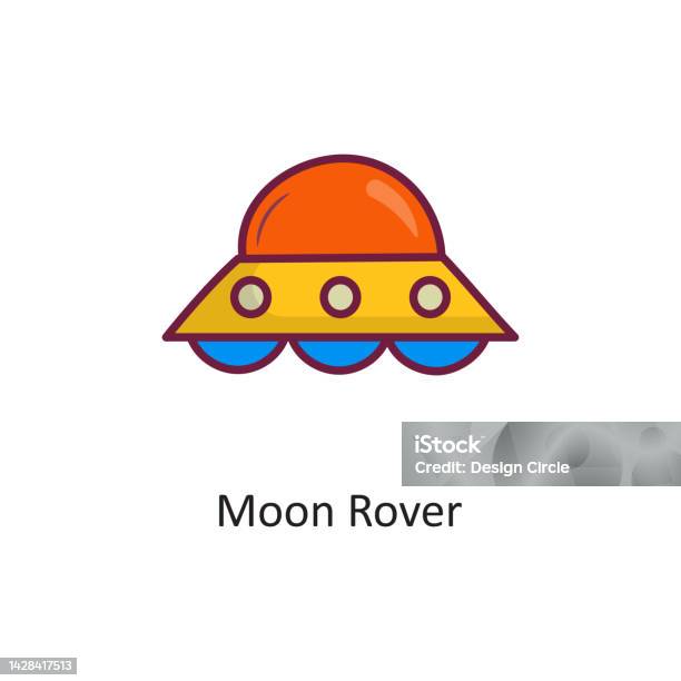 Moon Rover Vector Filled Contour Icône Illustration De Conception