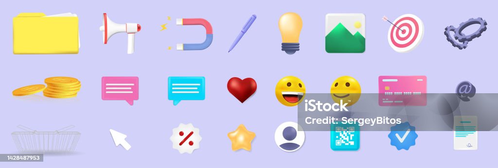 Business And Social Media 3d Icons Stock Illustration Download Image