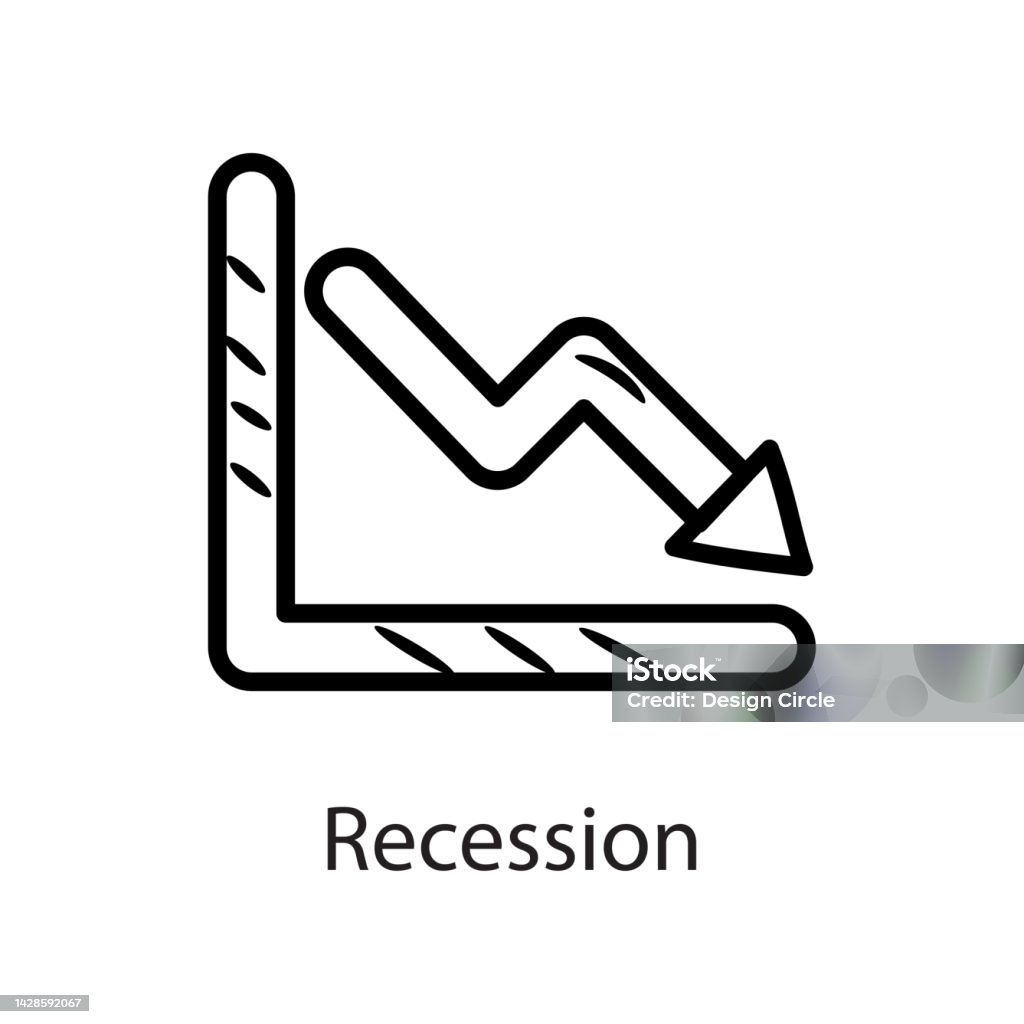 Vetores De Ilustração De Design De Ícone De Contorno De Recessão