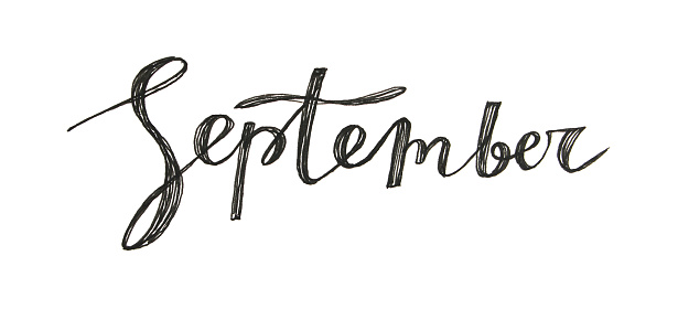 Mot De Lettrage Septembre Isolé Sur Fond Blanc Texte Pour Le Calendrier