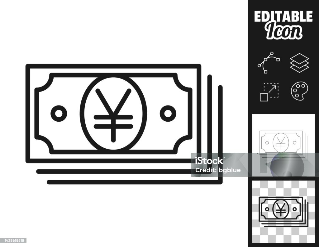 Billets En Yens Icône Pour Le Design Facilement Modifiable Vecteurs