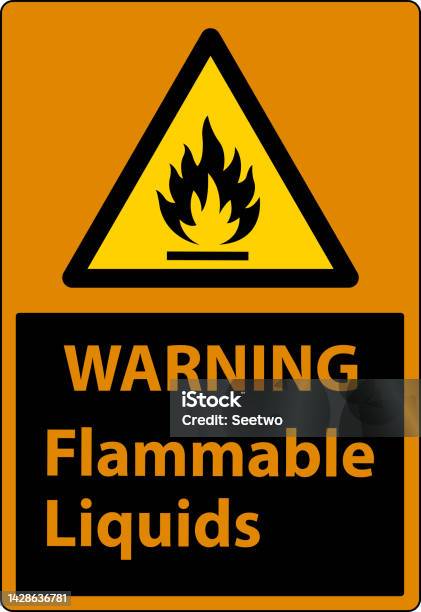 Ilustración De Advertencia Líquidos Inflamables Signo Sobre Fondo Blanco Y Más Vectores Libres