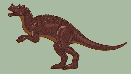 Allosaurus Stegosaurus Pteranodon Spinosaurus Dinosaur Illustration In Vintage Retro Style