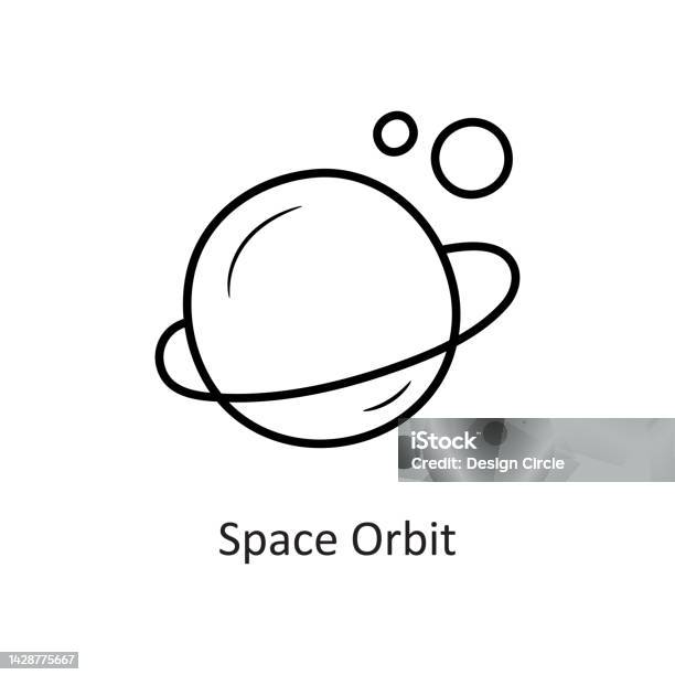 Contour De Licône Space Orbit Vector Symbole Despace Sur Fond Blanc Eps