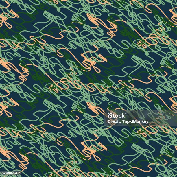 Abstract Scribbled Strokes Tangled Shapes Background Seamless Pattern ... Abstract Scribbled Strokes Tangled Shapes Background Seamless Pattern ...
