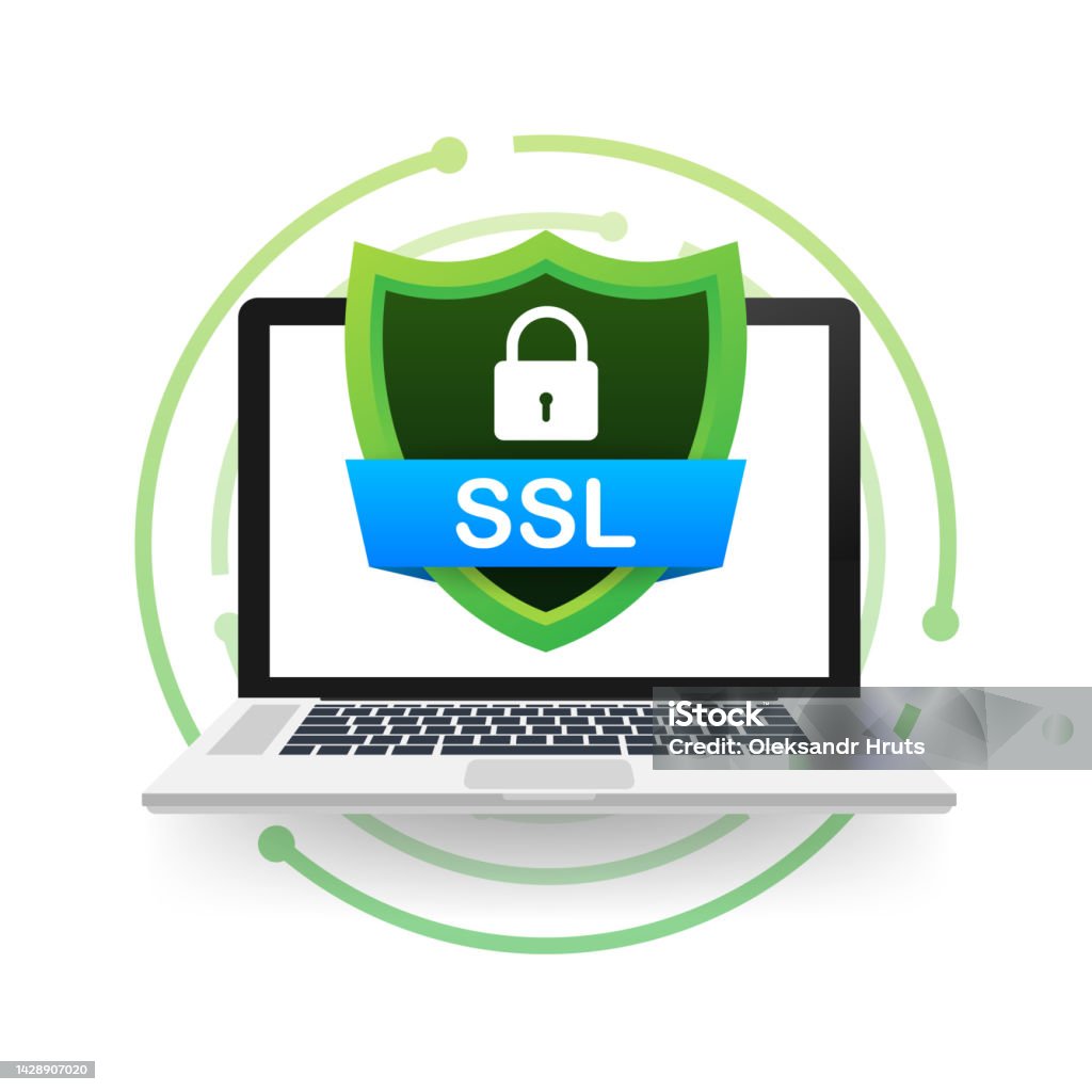Secure Connection Icon Vector Illustration Isolated On White Background Flat Style Secured Ssl