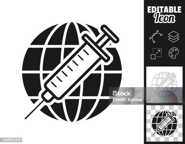 Vaccin Vaccination Mondiale Icône Pour Le Design Facilement Modifiable