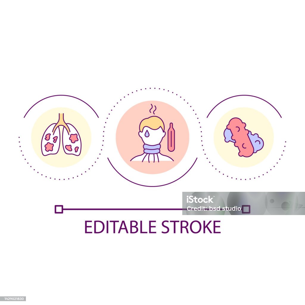 Bacterial Pneumonia Contagious Loop Concept Icon Stock Illustration Download Image Now