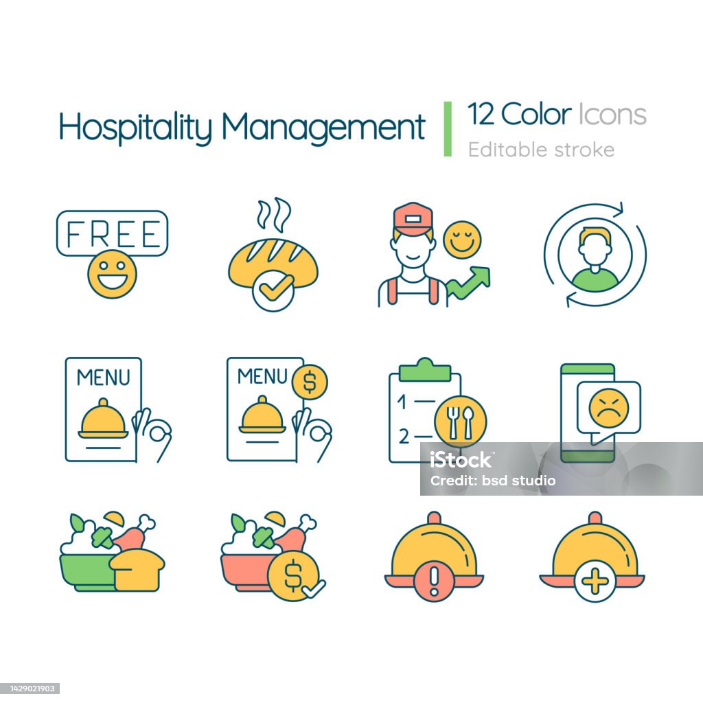 Hospitality Management Rgb Color Icons Set Stock Illustration ... Hospitality Management Rgb Color Icons Set Stock Illustration ...
