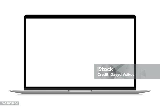 Mockup Laptop Terisolasi Tanpa Latar Belakang Dengan Layar Kosong