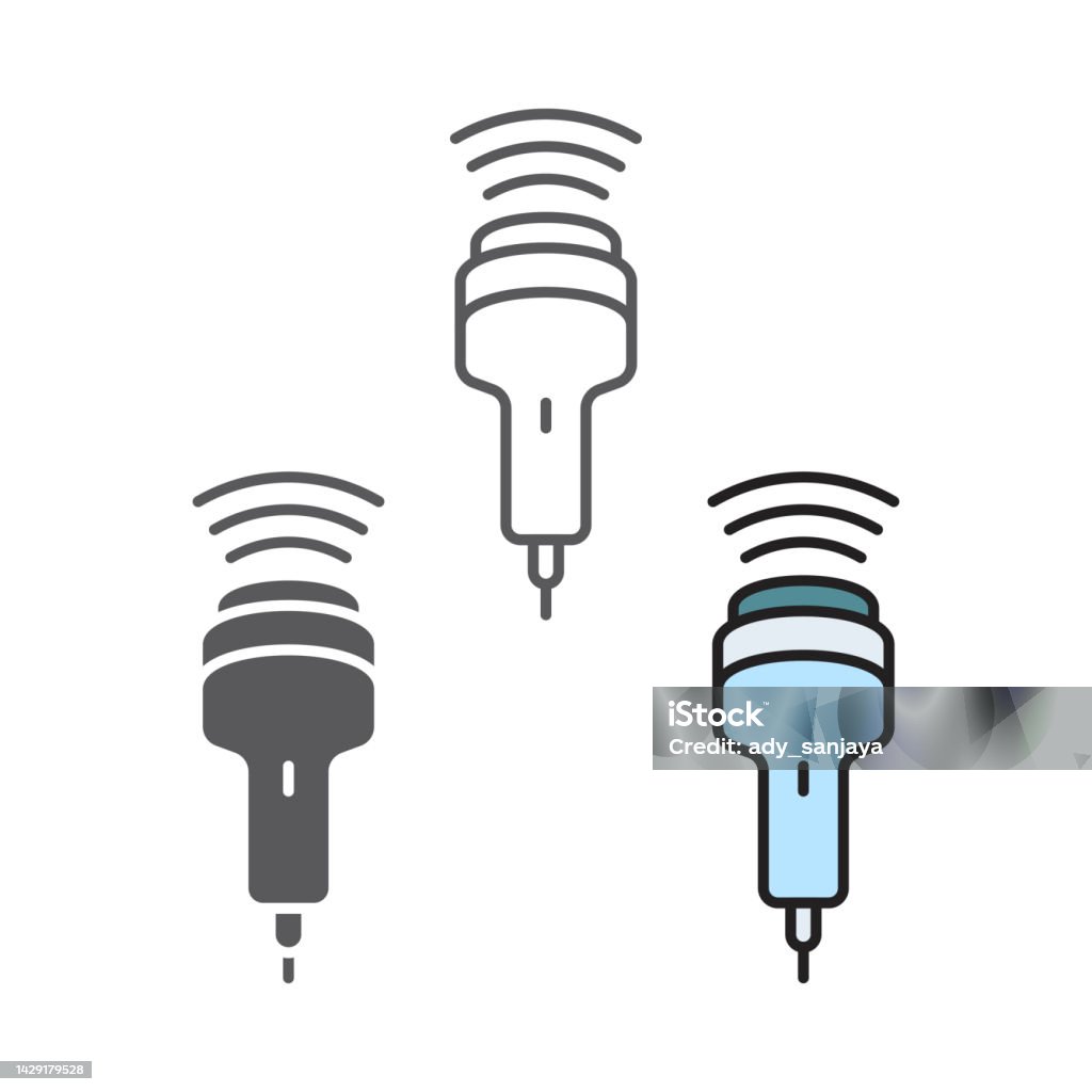 Ultrasound Vector Icon Illustration Creative Sign From Biotechnology