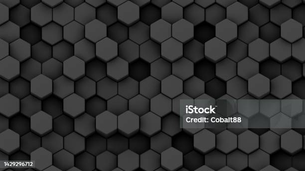 Latar Belakang Geometris 3d Abstrak Bentuk Segi Enam Blak Foto Stok