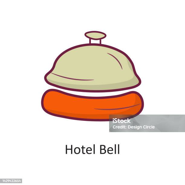 Hotel Bell Vector Contour Rempli Illustration De Conception Dicône