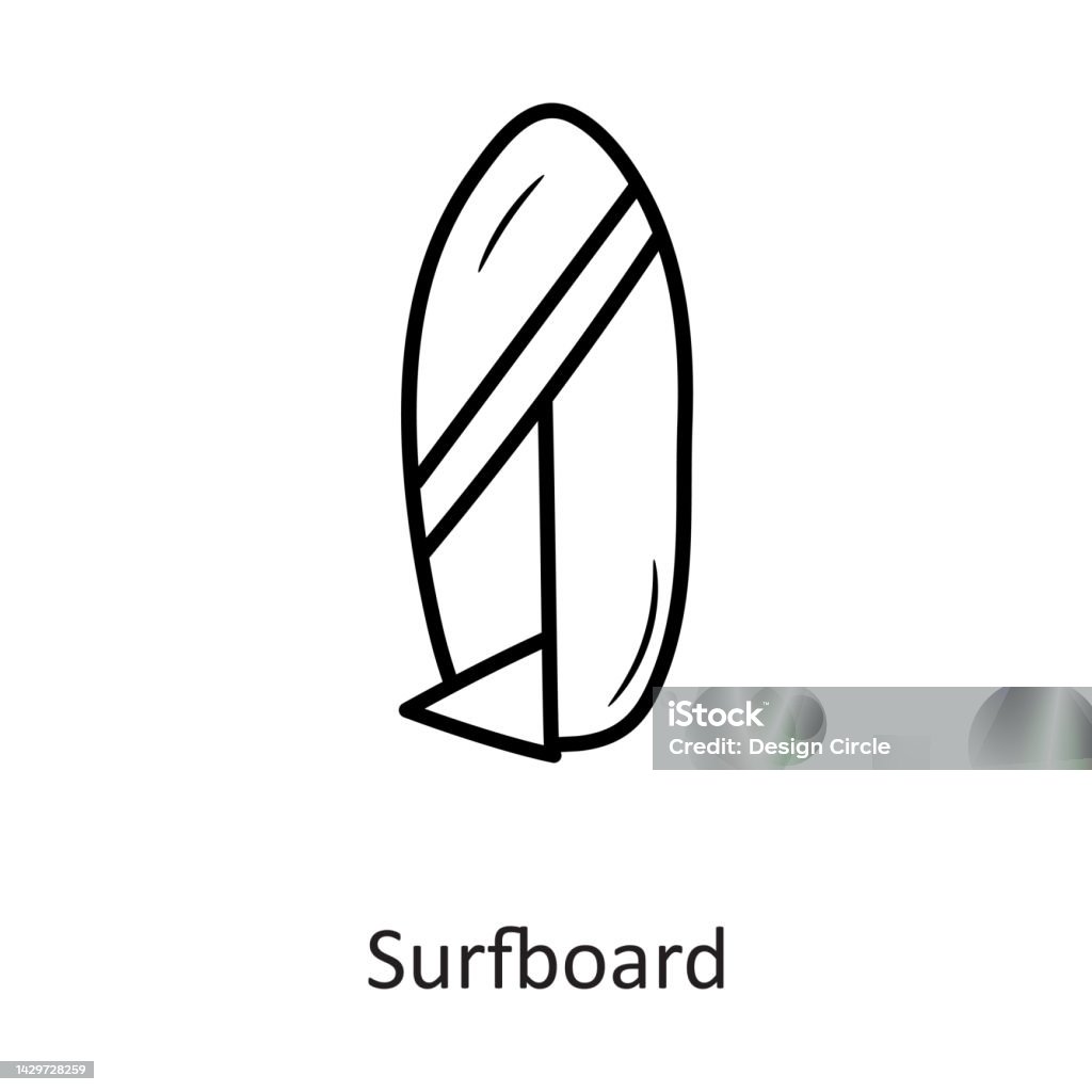 Contour Vectoriel De Planche De Surf Illustration De Conception Dicônes