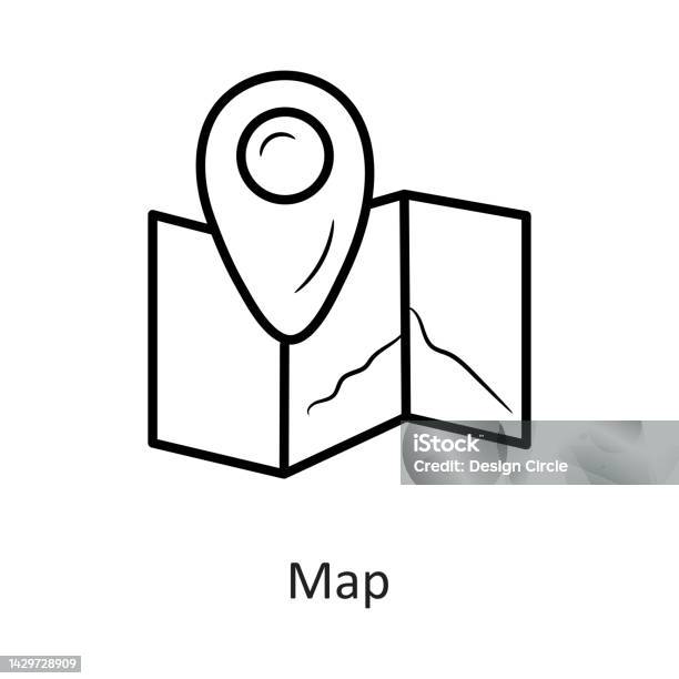 Illustration De La Conception Dicônes Du Contour Vectoriel De La Carte