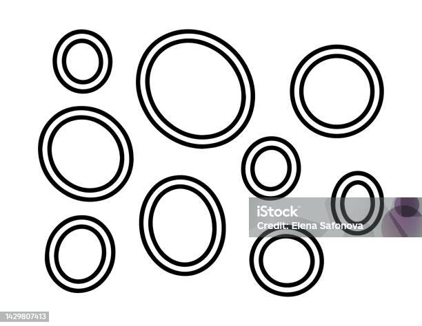 Vector Set Background Round Geometry Group Batik Graphic Hand Drawn