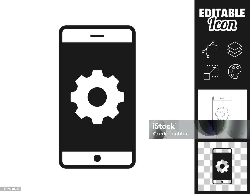 Paramètres Du Smartphone Engrenages Icône Pour Le Design Facilement
