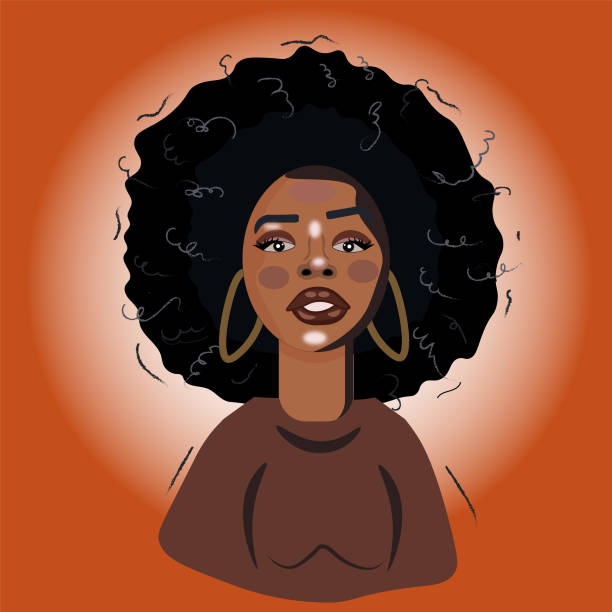 Black Woman Dark Skinned Illustrations Royalty Free Vector Graphics