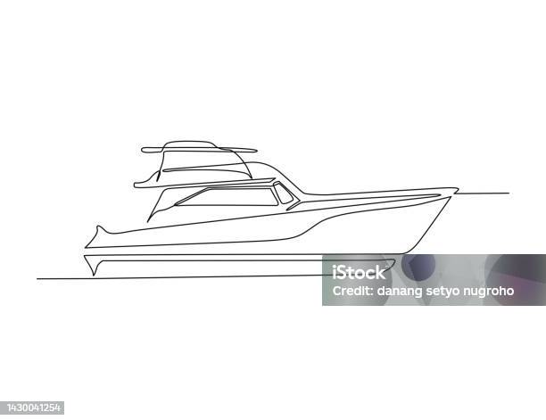 Dessin Continu Dune Ligne De Yacht De Luxe Illustration Vectorielle De