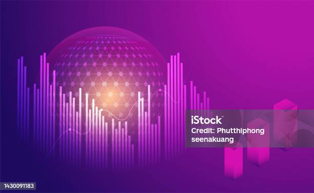 Grafik Bisnis Dunia Atau Grafik Pasar Saham Atau Grafik Perdagangan