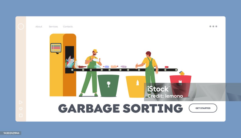 Garbage Sorting Landing Page Template Manufacturing Service Wastes ... Garbage Sorting Landing Page Template Manufacturing Service Wastes ...