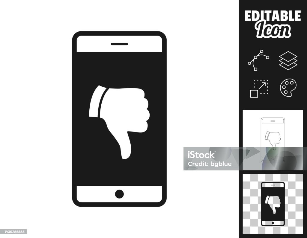 Smartphone Avec Pouce Vers Le Bas Icône Pour Le Design Facilement