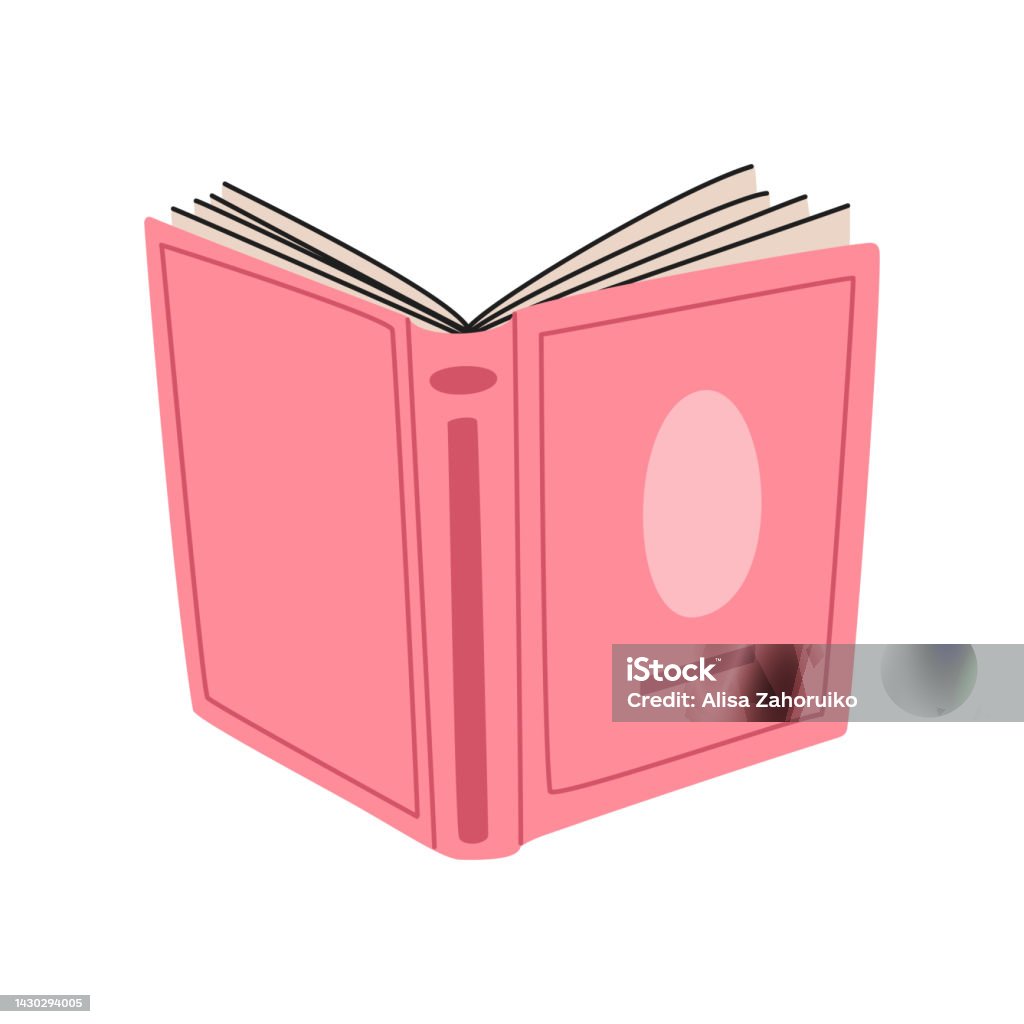 Buka Buku Dengan Hardcover Merah Konsep Membaca Dan Pendidikan