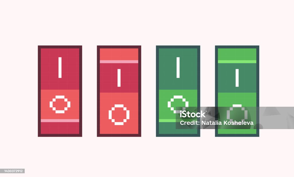Activez Et Désactivez Le Jeu De Pixel Art Du Bouton Collection De