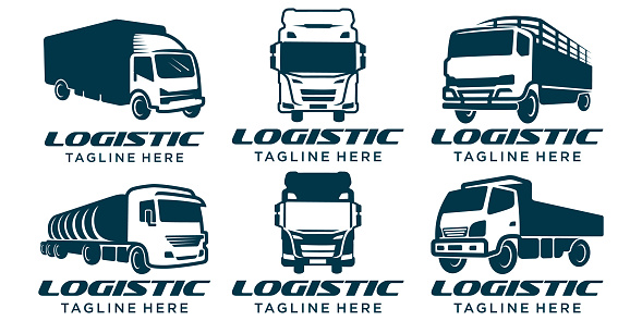 Logo De Camion Logo De Fret Camions De Fret De Livraison Ensemble