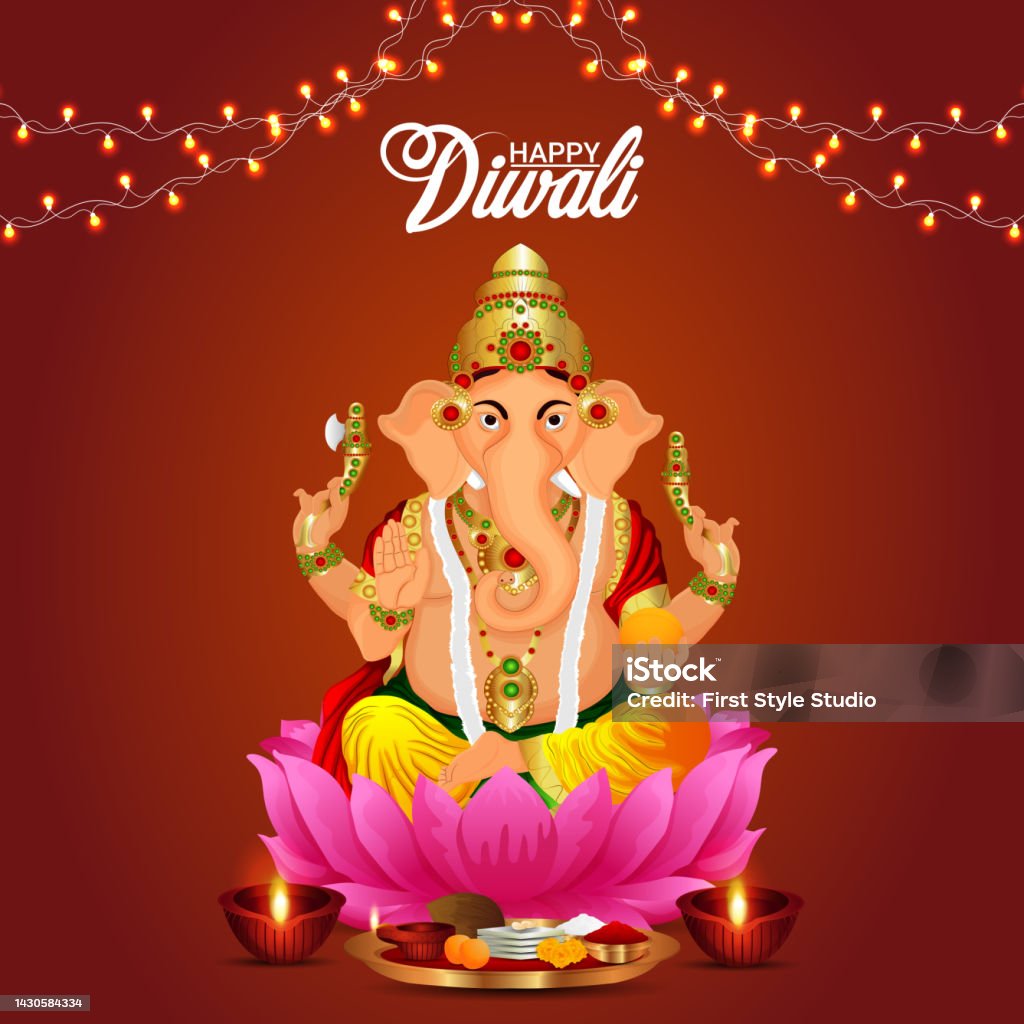 Ilustrasi Vektor Dewa Ganesha Untuk Latar Belakang Happy Diwali ... Ilustrasi Vektor Dewa Ganesha Untuk Latar Belakang Happy Diwali ...