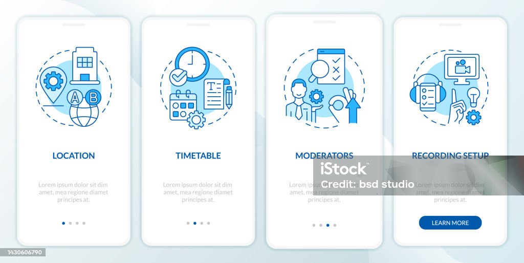 Usability Testing Logistical Parts Blue Onboarding Mobile App Screen