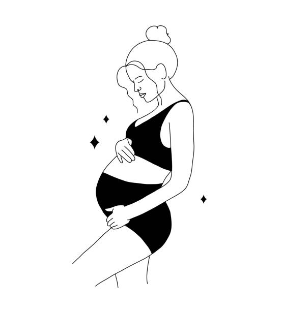 220 Pregnant Sketches Women Clip Art Stock Illustrations Royalty Free
