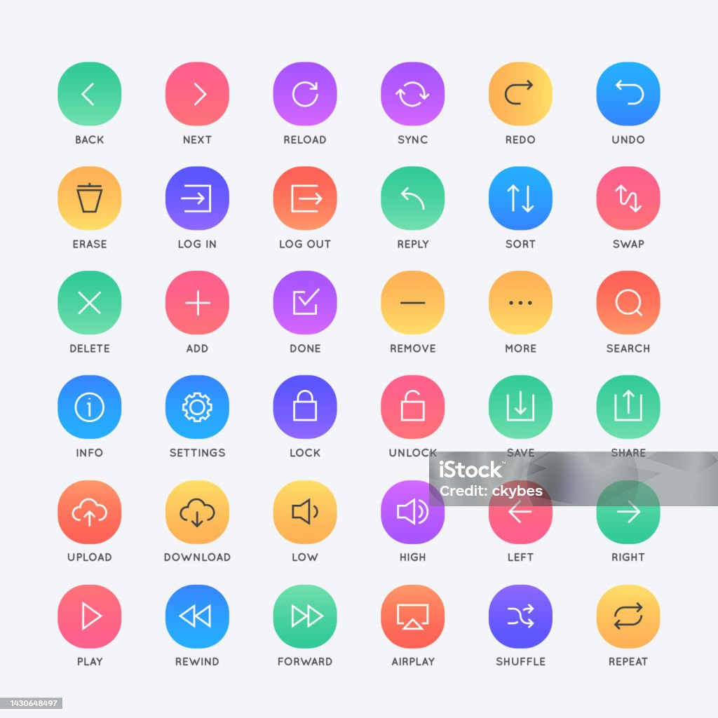 App Control System User Interface Vector Icon Set High Quality Minimal Lined Icons For All
