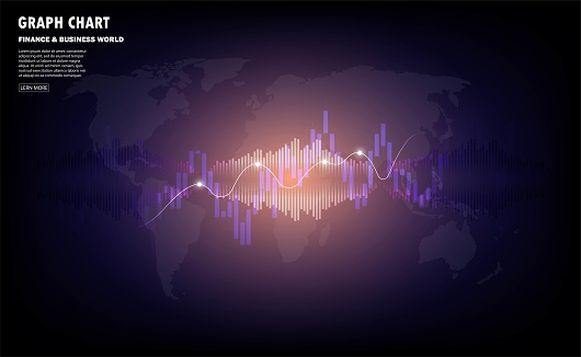 Grafik Bisnis Dunia Atau Grafik Pasar Saham Atau Grafik Perdagangan