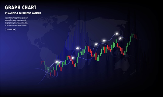 Grafik Bisnis Dunia Atau Grafik Pasar Saham Atau Grafik Perdagangan